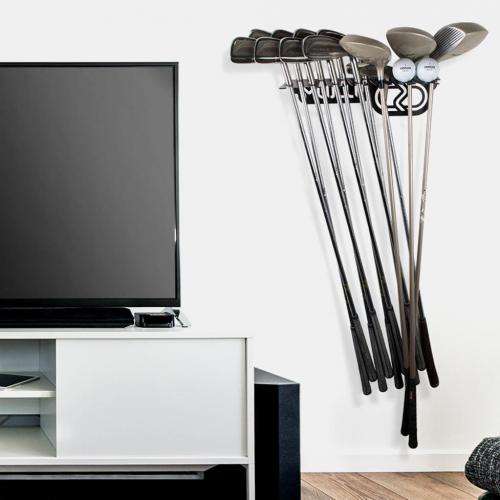 Golf Clubs Wall Rack | Wall mounted hooks for storage | Wall racks ...